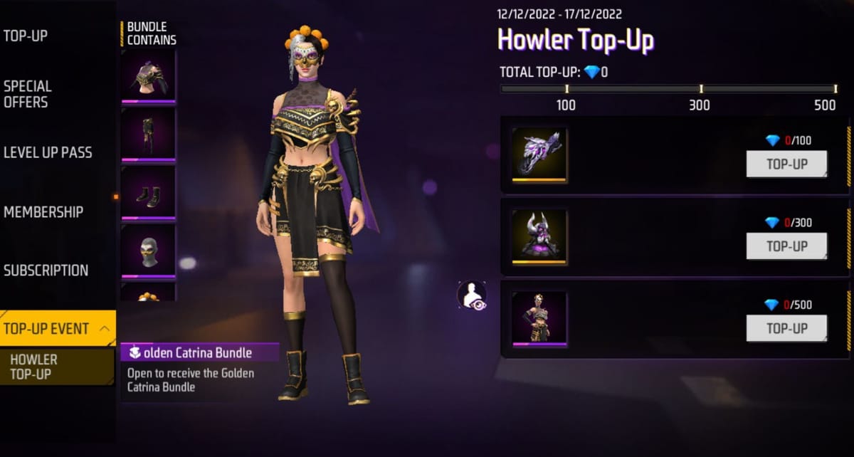 Free Fire MAX Howler Top-Up: How to purchase diamonds to get free ...