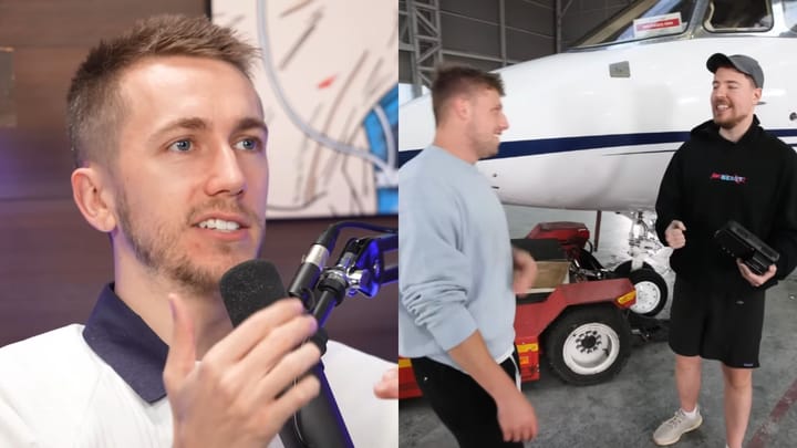 Miniminter explains how W2S won a private jet in MrBeast's challenge video
