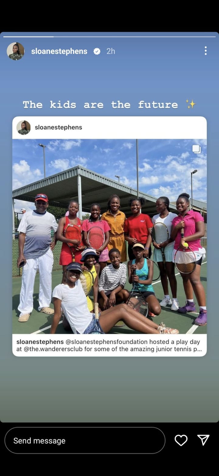 "The Kids are the future" - Sloane Stephens hosts a play day for junior ...