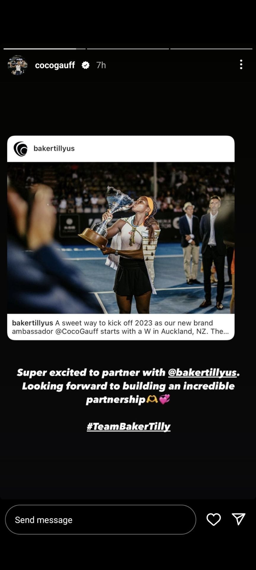 Coco Gauff becomes brand ambassador of consulting firm Baker Tilly