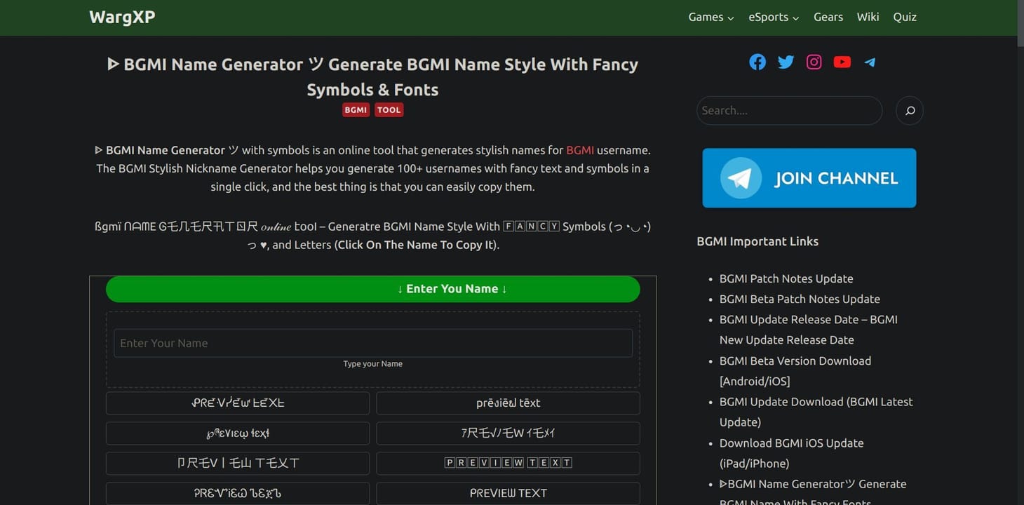 BGMI name generator: How to create nicknames with symbols