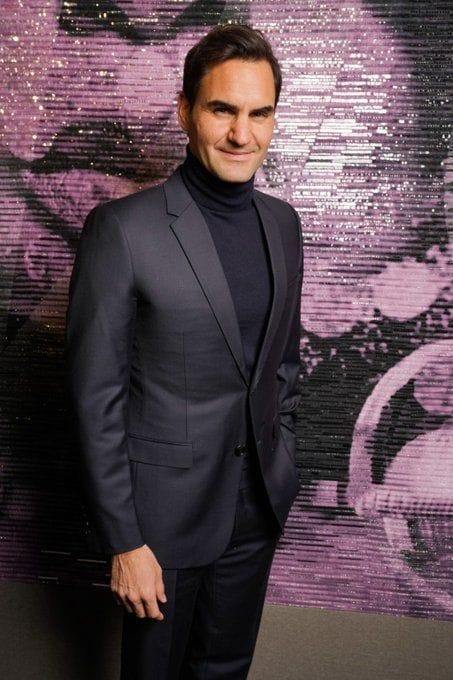 In pictures: Roger Federer cuts a striking figure while being ...