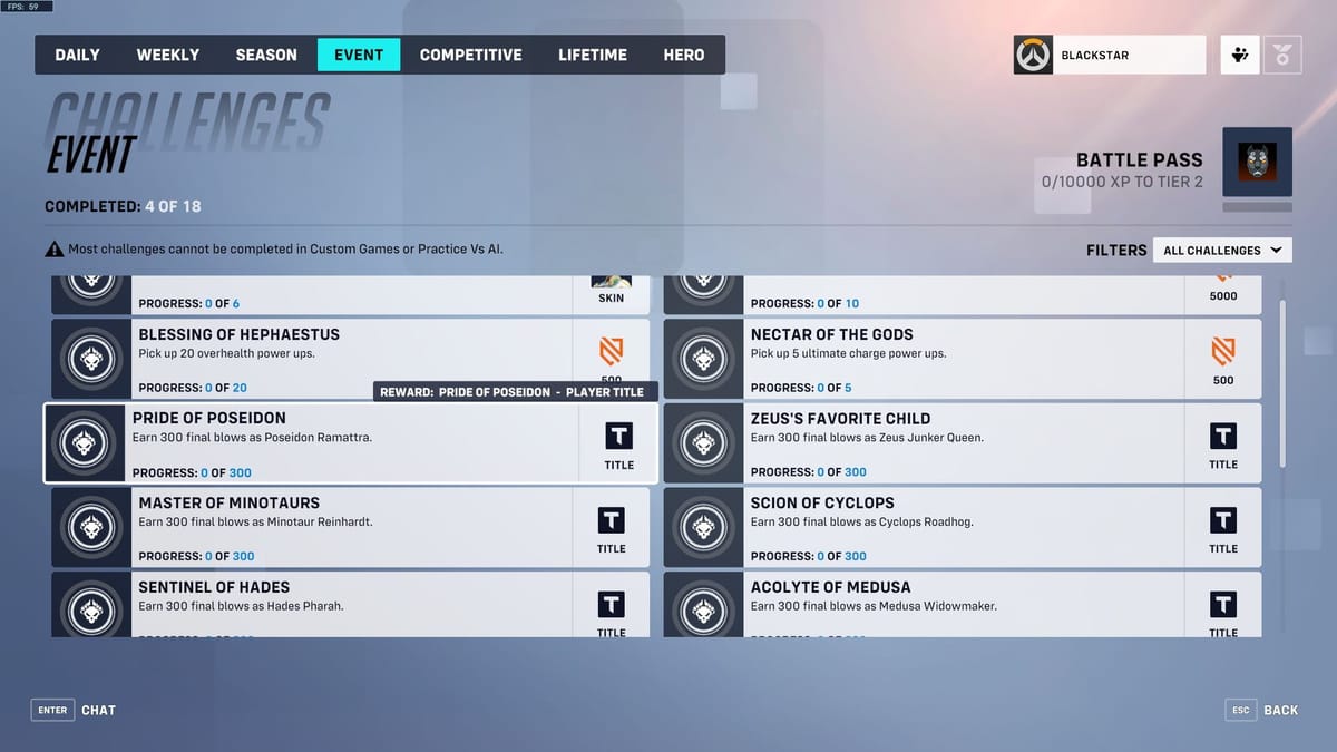 How to get 'Pride of Poseidon' title in Overwatch 2?