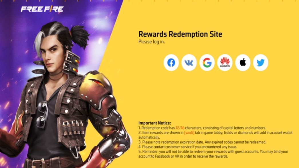 Free Fire Redemption Site guide