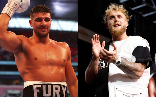 Watch: Jake Paul makes fun of Tommy Fury's footwear during heated face-off