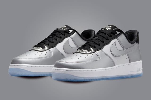 Air Force 1: Nike Air Force 1 '07 Low “Metallic Silver Black” shoes ...