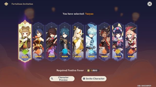 Genshin Impact Festive Fever guide: How to claim free 4-star character in Fortuitous Invitation ...