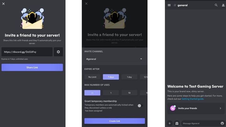 How to create a Discord server with different channels and invite members