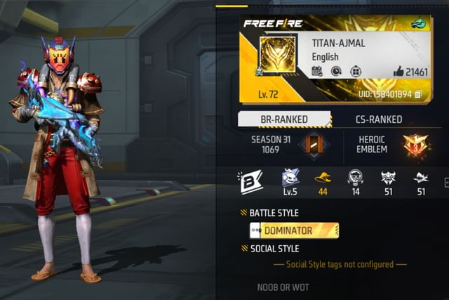 AJ’s GamingZone Free Fire MAX ID, stats, K/D ratio, and more