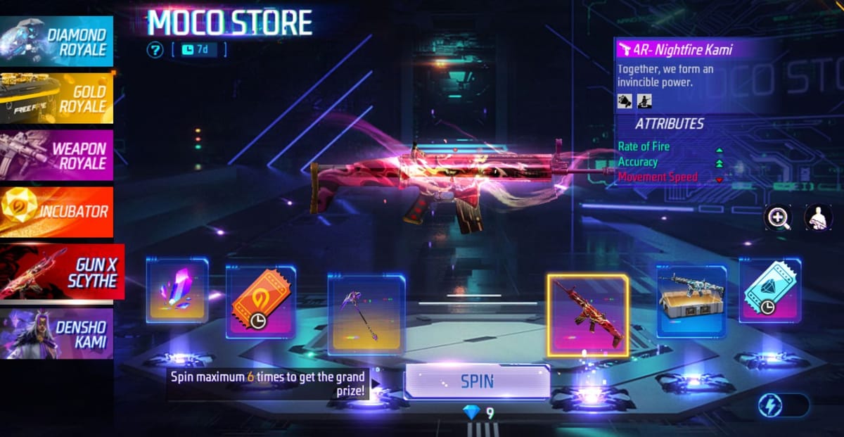 How to get Nightfire Kami SCAR and Stormwrath Sickle from Free Fire MAX ...