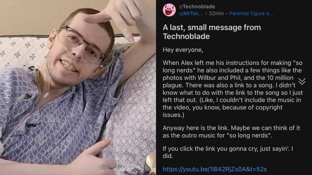 Technoblade’s father shares last message from late YouTuber, streaming community left in tears