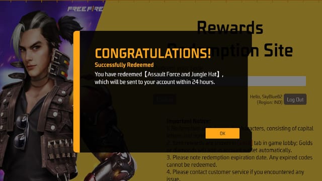 Free Fire Indian server redeem code: Get free Assault Force Bundle and ...