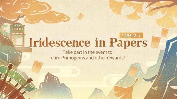 Genshin Impact Web event guide for Iridescence in Papers: Total ...