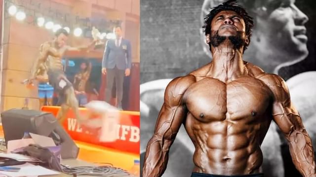 Bodybuilder banned for life after kicking his prize off stage at BABF ...