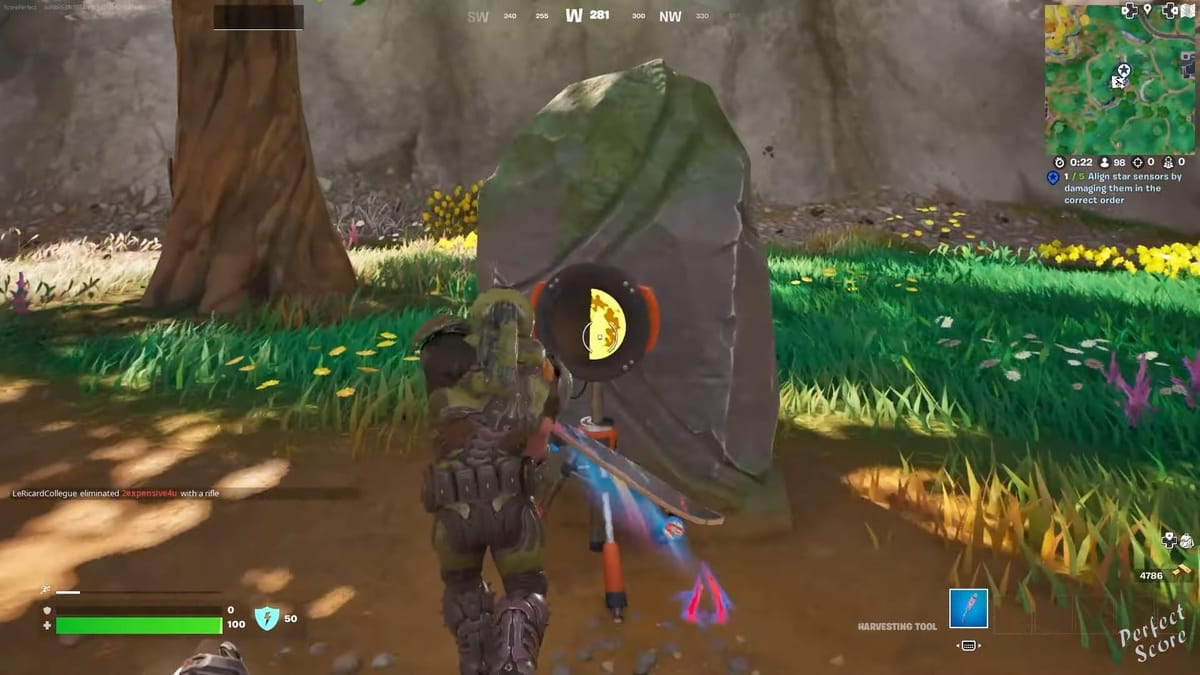 How to align the Star Sensors by damaging them in Fortnite Chapter 4
