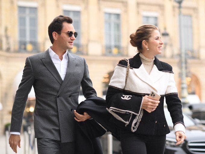 In pictures: Roger Federer cuts a striking figure while being ...