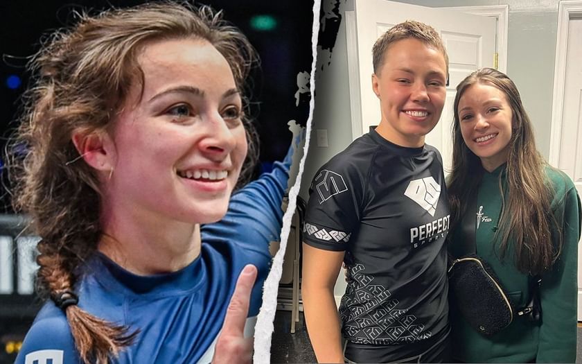 Danielle Kelly poses for photo with former UFC champion Rose Namajunas