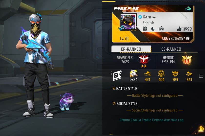 Selfie Gamers' Free Fire MAX ID, stats, K/D ratio, and more