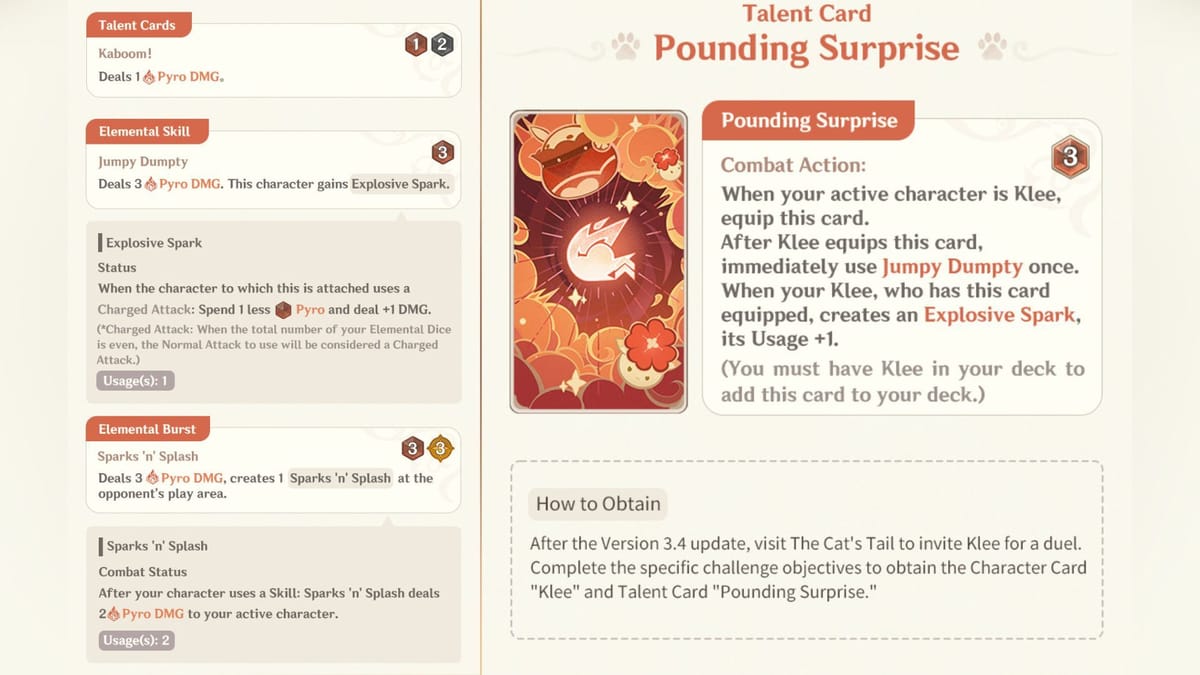 Genshin Impact TCG: Klee and Beidou cards officially revealed