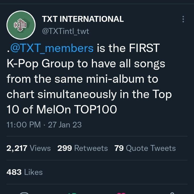 TXT becomes the first-ever K-pop act to reach a charting milestone ...