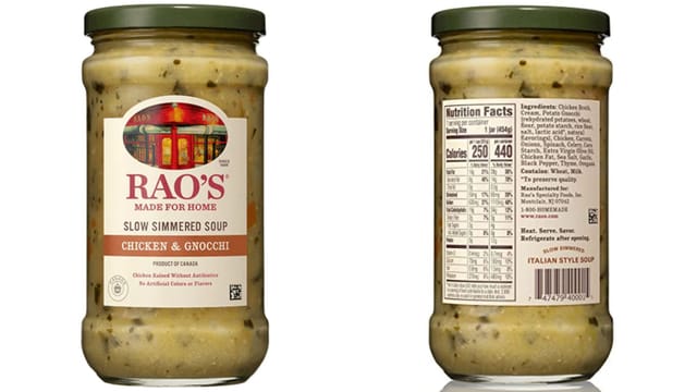 Rao’s Slow Simmered Chicken & Gnocchi soup recall: reason, Code Date ...