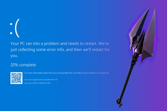 Fortnite pickaxe is causings computers to crash with Blue screen of ...