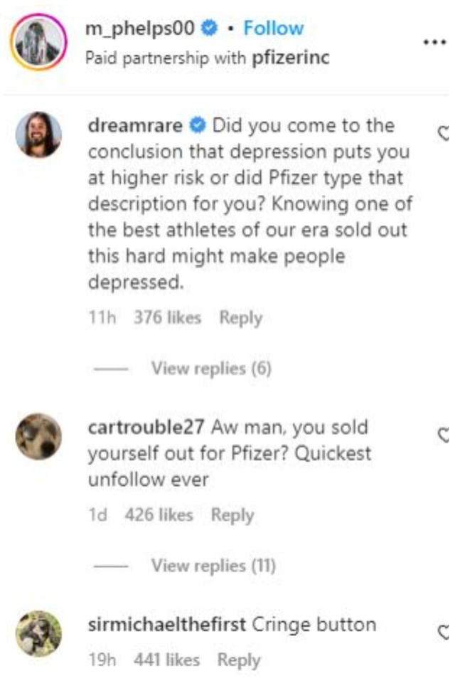 “Sold your soul...” – Michael Phelps faces heat from fans over Pfizer ...