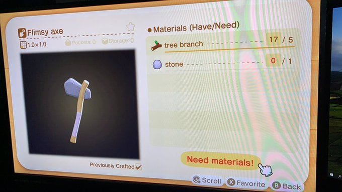How to craft Flimsy Axe in Animal Crossing: New Horizons