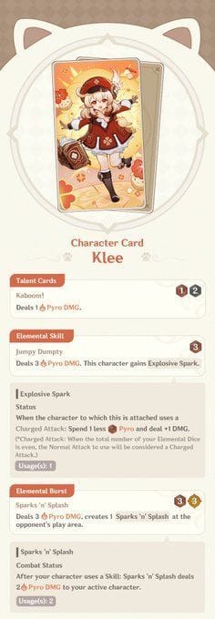 Genshin Impact TCG: Klee and Beidou cards officially revealed