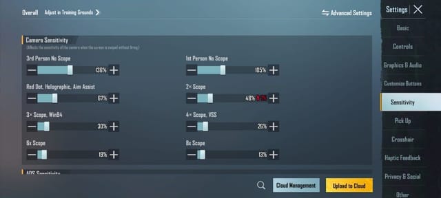 Best sensitivity settings for BGMI in 2023