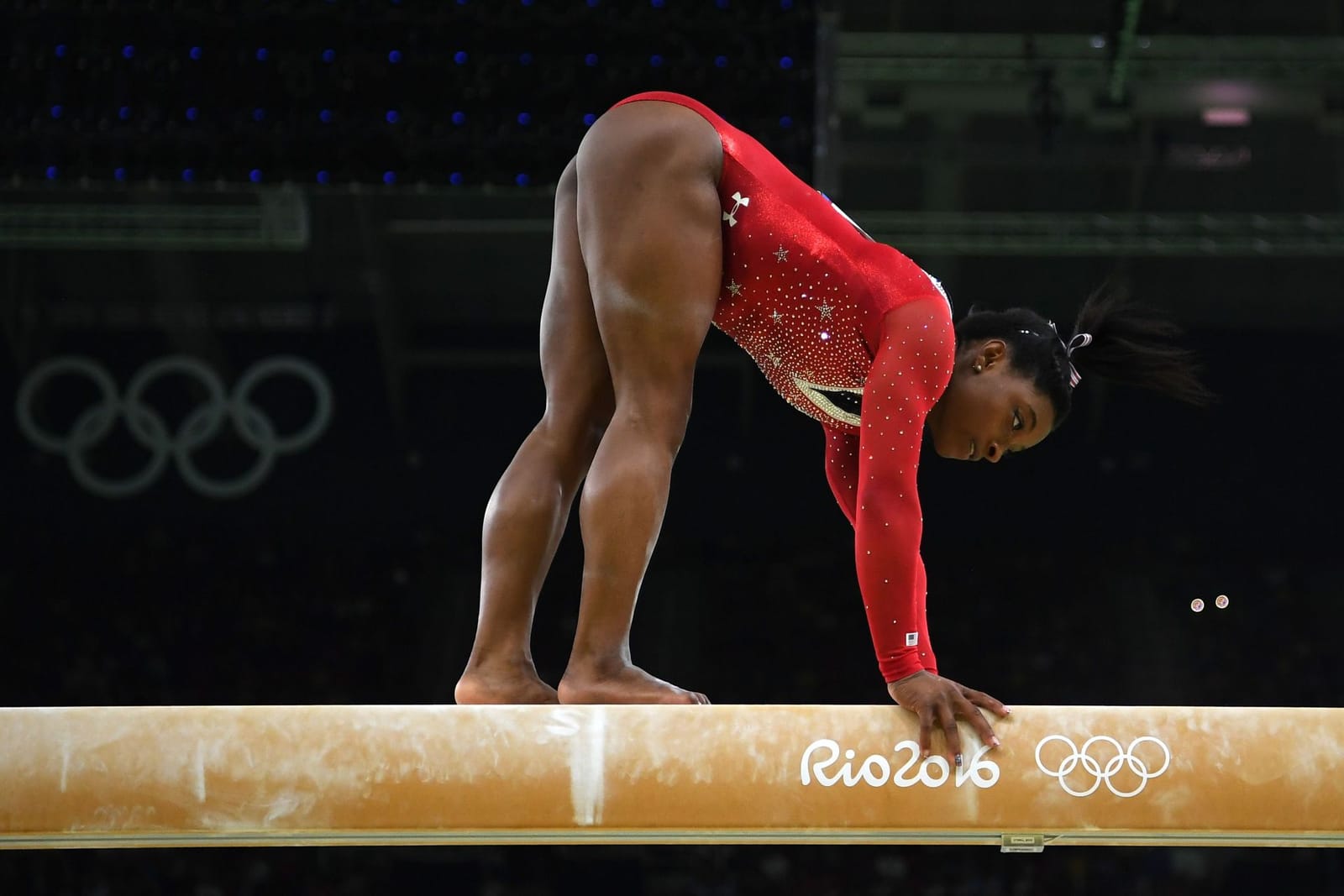 How many gymnastics records does Simone Biles hold?