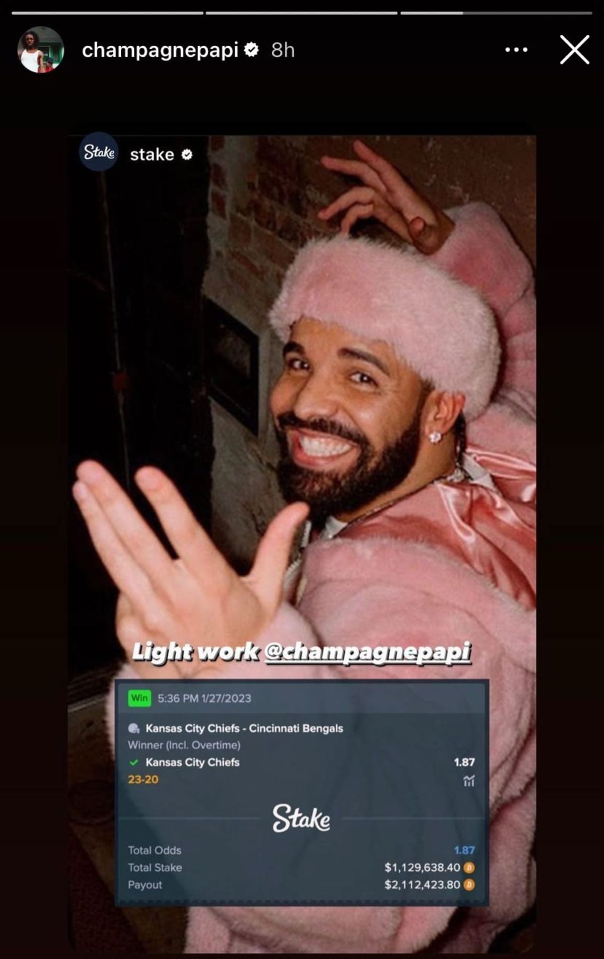 Chiefs’ Patrick Mahomes beats the Drake curse on one leg