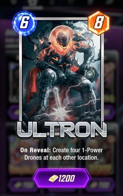 All Ultron card variants in Marvel Snap