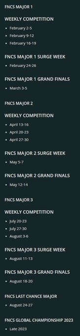 Fortnite FNCS 2023 gets Call of Duty League-style Majors format