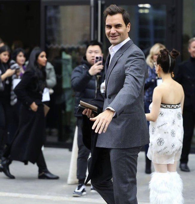 In pictures: Roger Federer cuts a striking figure while being ...