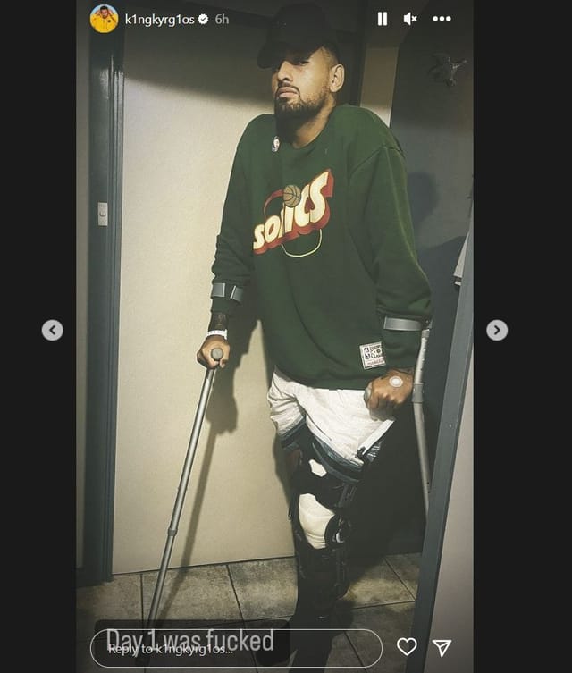 "Day 1 was fu***d" - Nick Kyrgios begins recovery after knee surgery ...