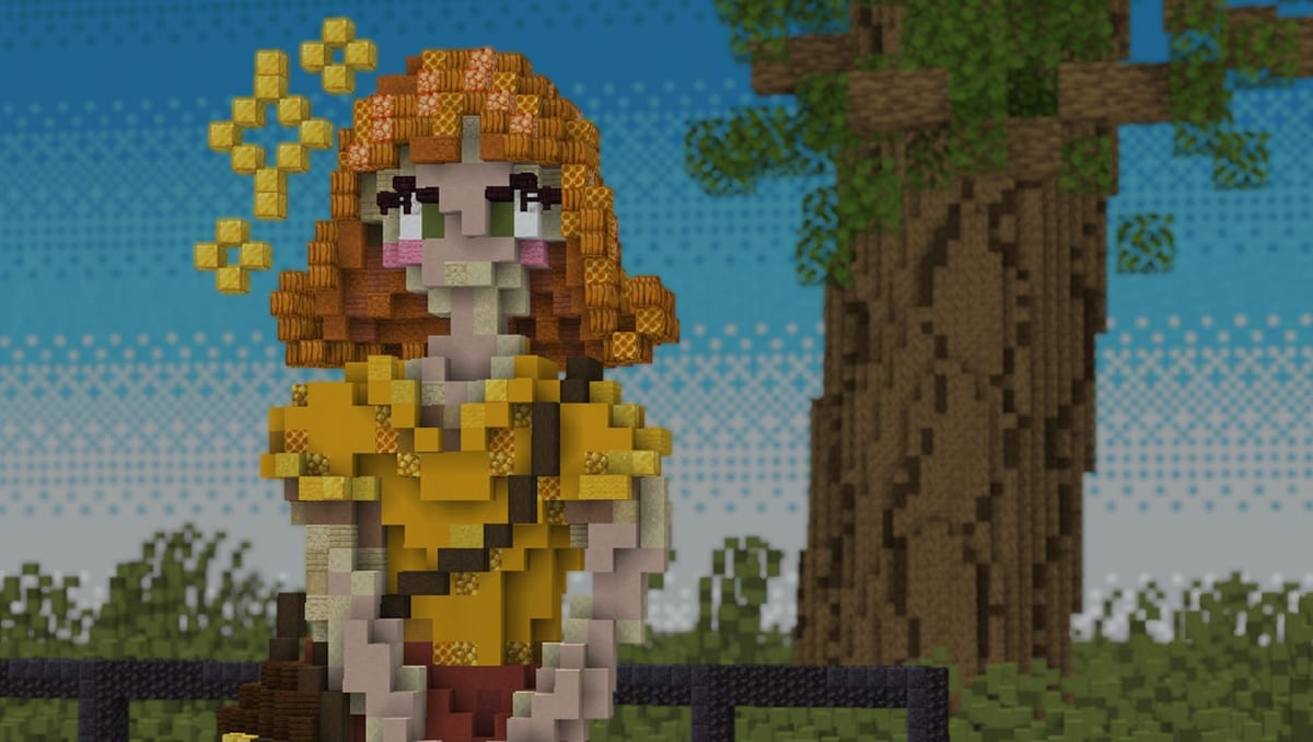 Minecraft player creates Penny from Stardew Valley