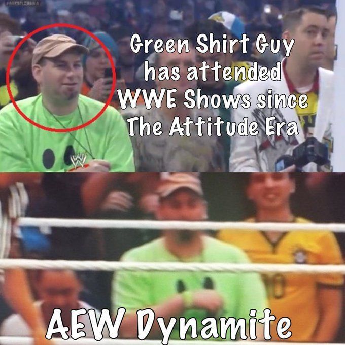 Green shirt guy in WWE - Superfan Smilez: Who is the 'green shirt guy ...