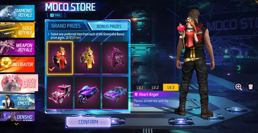 Free Fire MAX Moco Store (Valentine's Bundle): All items, price, and more