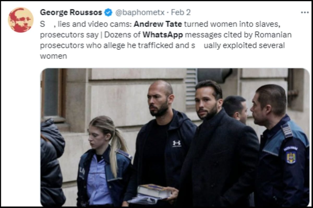 Andrew Tate: "NO Going out alone": Andrew Tate's messages to alleged ...