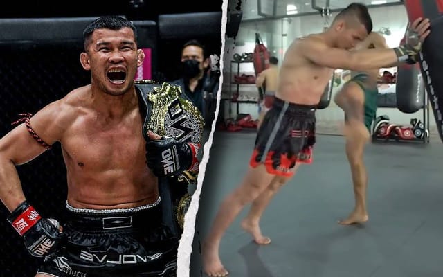 WATCH: Nong-O Hama takes rapid kicks to the body to strengthen midsection