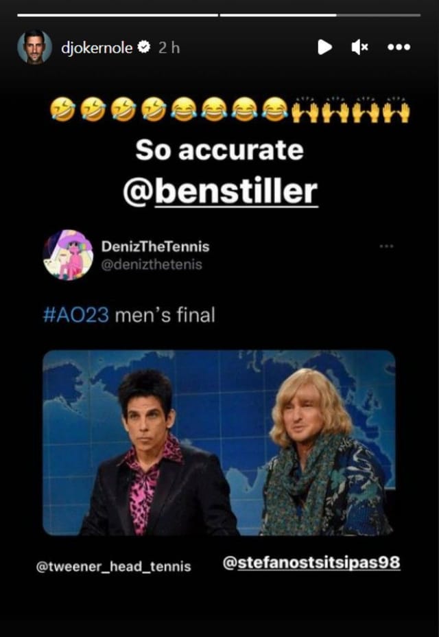 Novak Djokovic blown away by 'accurate' meme comparing him and Stefanos ...