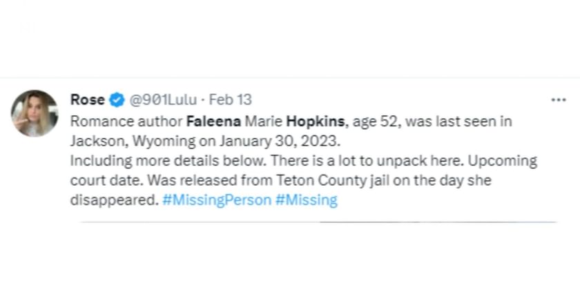 Faleena Hopkins: Who is Faleena Hopkins? Romance author goes missing after release from Wyoming jail