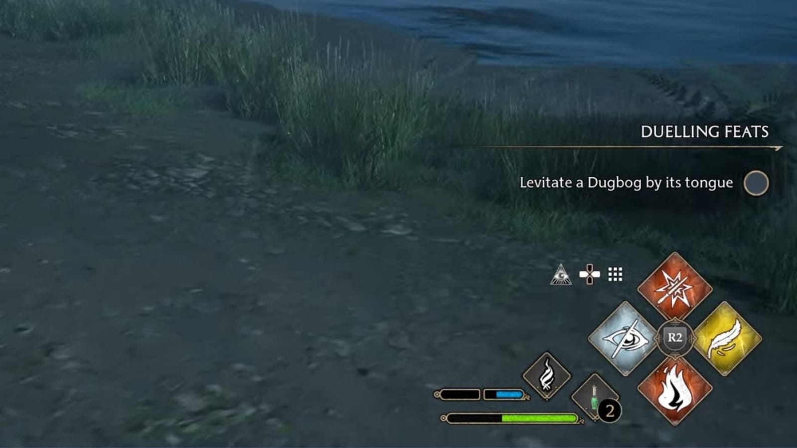 How to levitate a Dugbog by its tongue in Hogwarts Legacy