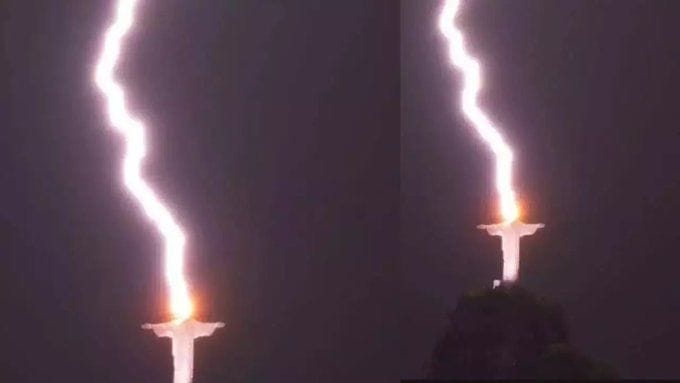 “A clear message from God”: Video of Christ the Redeemer getting struck ...