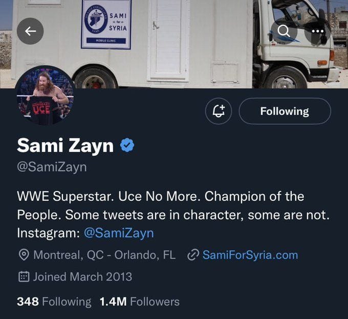 Sami Zayn makes a major change to his Twitter bio after leaving The ...