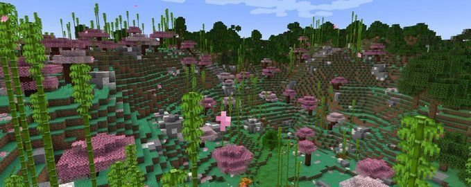 Minecraft players react to new cherry blossom biome
