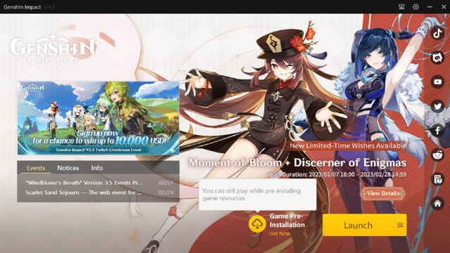 Genshin Impact 3.5 pre-installation size and download guide