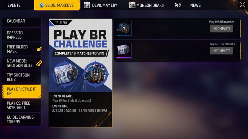 Free Fire Play BR Challenge - Event dates, rewards, and more (MAX version)