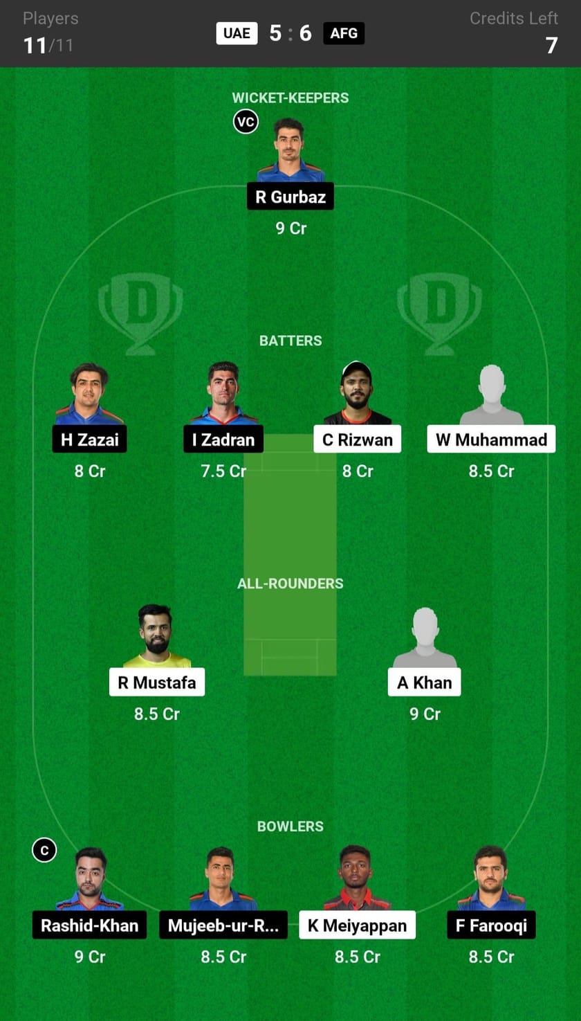 UAE vs AFG Dream11 Prediction: Fantasy Cricket Tips, Today's Playing 11 and Pitch Report for ...